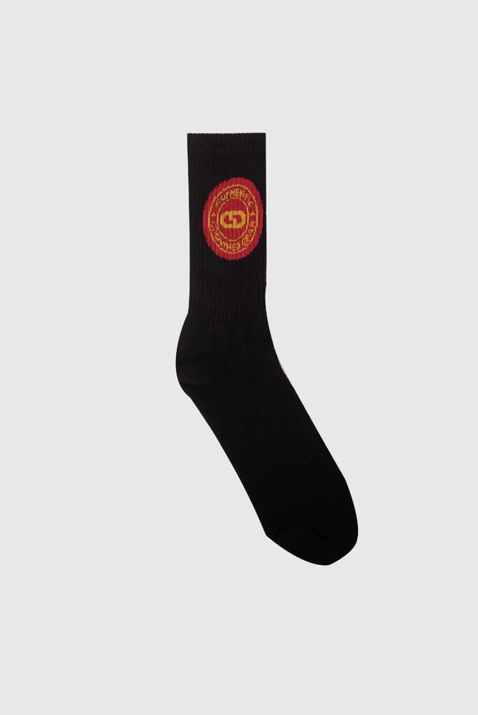 BLACK SOCKS WITH RED CG LOGO - Crownedgear Luxury